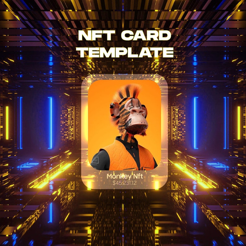 Nft Editable Card Template Nft Post Template Trading Card Template Nft Instagram Post