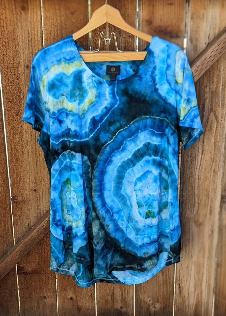 Tie Dye T-shirt Dress Large Geode Ice Dye Upcycled - Etsy