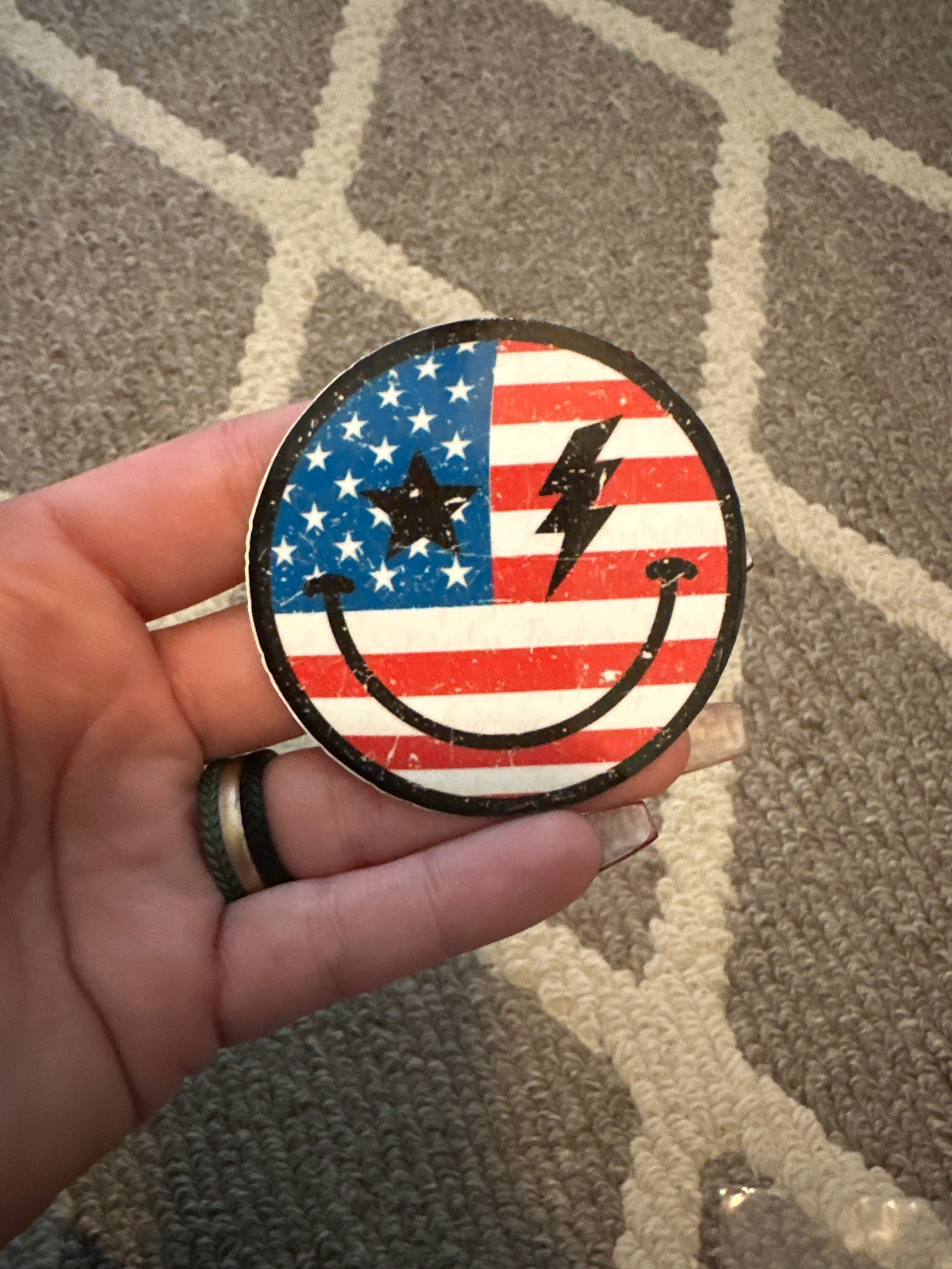 American Flag Smiley Face Sticker Stickers for Hydroflask - Etsy