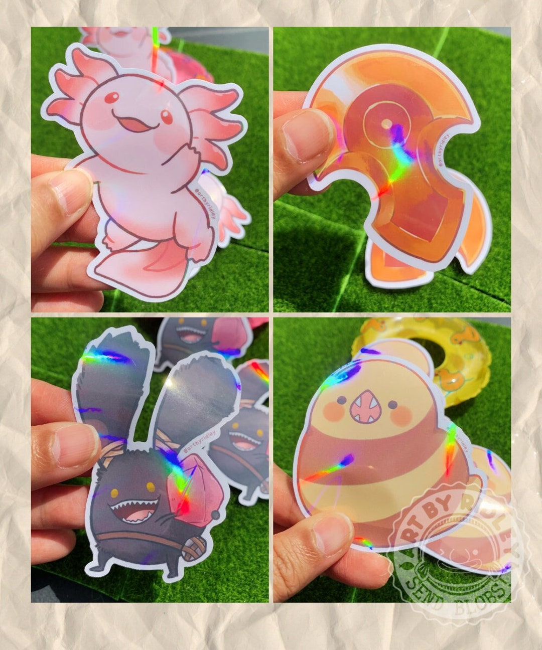 FFXIV Die-cut Sticker Ronka, Axolotl Abystoma, Spriggan, Azem Stone - Etsy