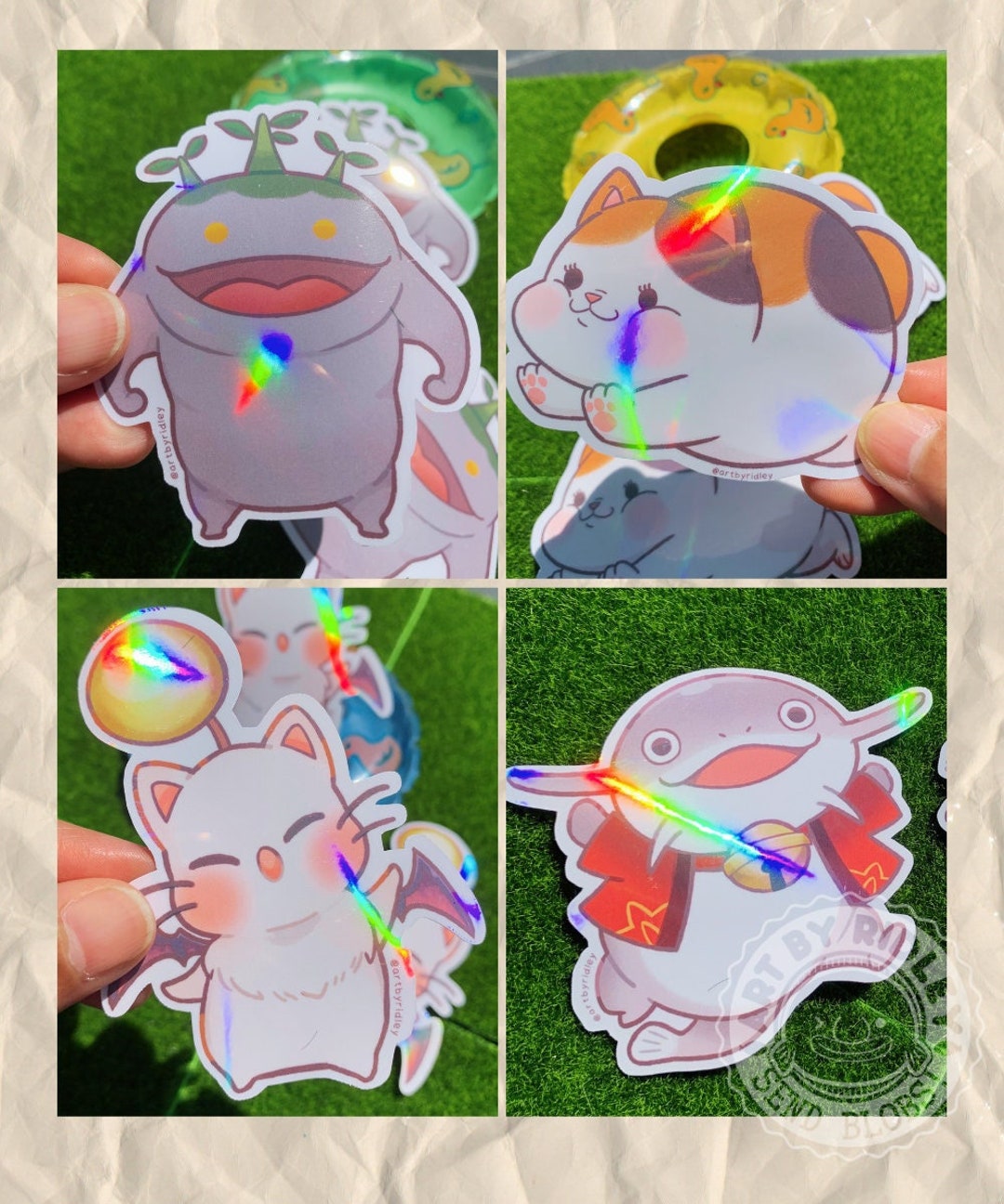 FFXIV Die-cut Sticker Goobbue, Fat Cat, Namazu, Moogle - Etsy