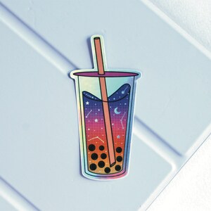 Boba Tea Sticker, Boba Sticker, Holographic Stickers, Boba Sticker Pack ...