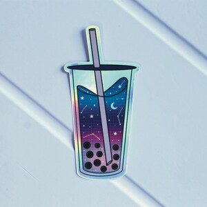 Boba Tea Sticker, Boba Sticker, Holographic Stickers, Boba Sticker Pack ...