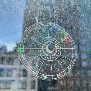 Zodiac Sun Catcher Sticker, Zodiac Sun Catcher, Rainbow Window Sticker ...