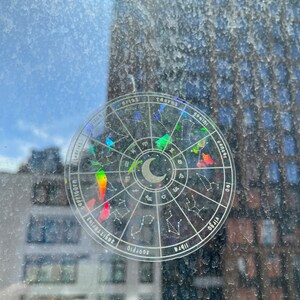 Zodiac Sun Catcher Sticker, Zodiac Sun Catcher, Rainbow Window Sticker ...