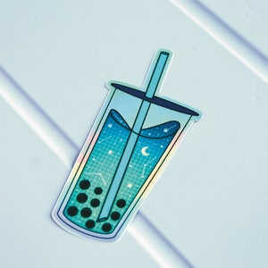 Boba Tea Sticker, Boba Sticker, Holographic Stickers, Boba Sticker Pack ...