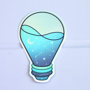 Lightbulb Sticker, Light Bulb Sticker, Holographic Sticker, Holographic ...