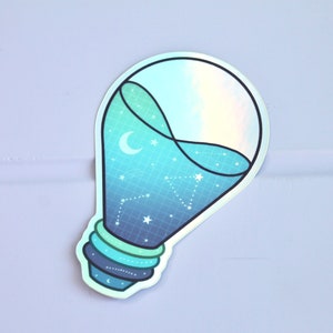 Lightbulb Sticker, Light Bulb Sticker, Holographic Sticker, Holographic ...