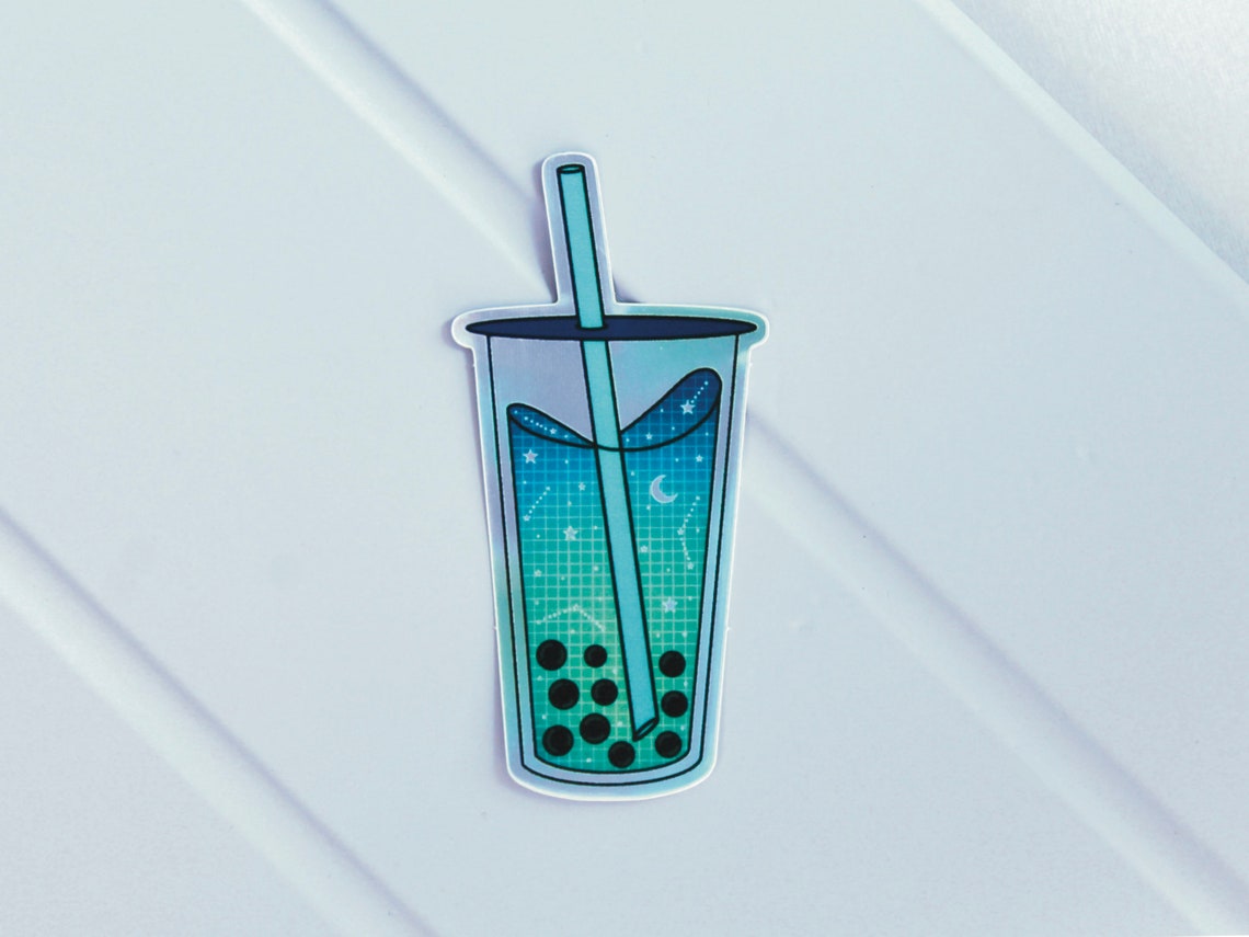 Boba Tea Sticker Boba Sticker Holographic Stickers Boba - Etsy