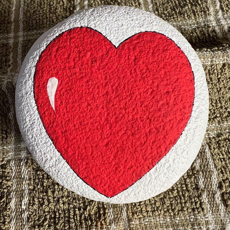 Painted Heart Rock - Etsy