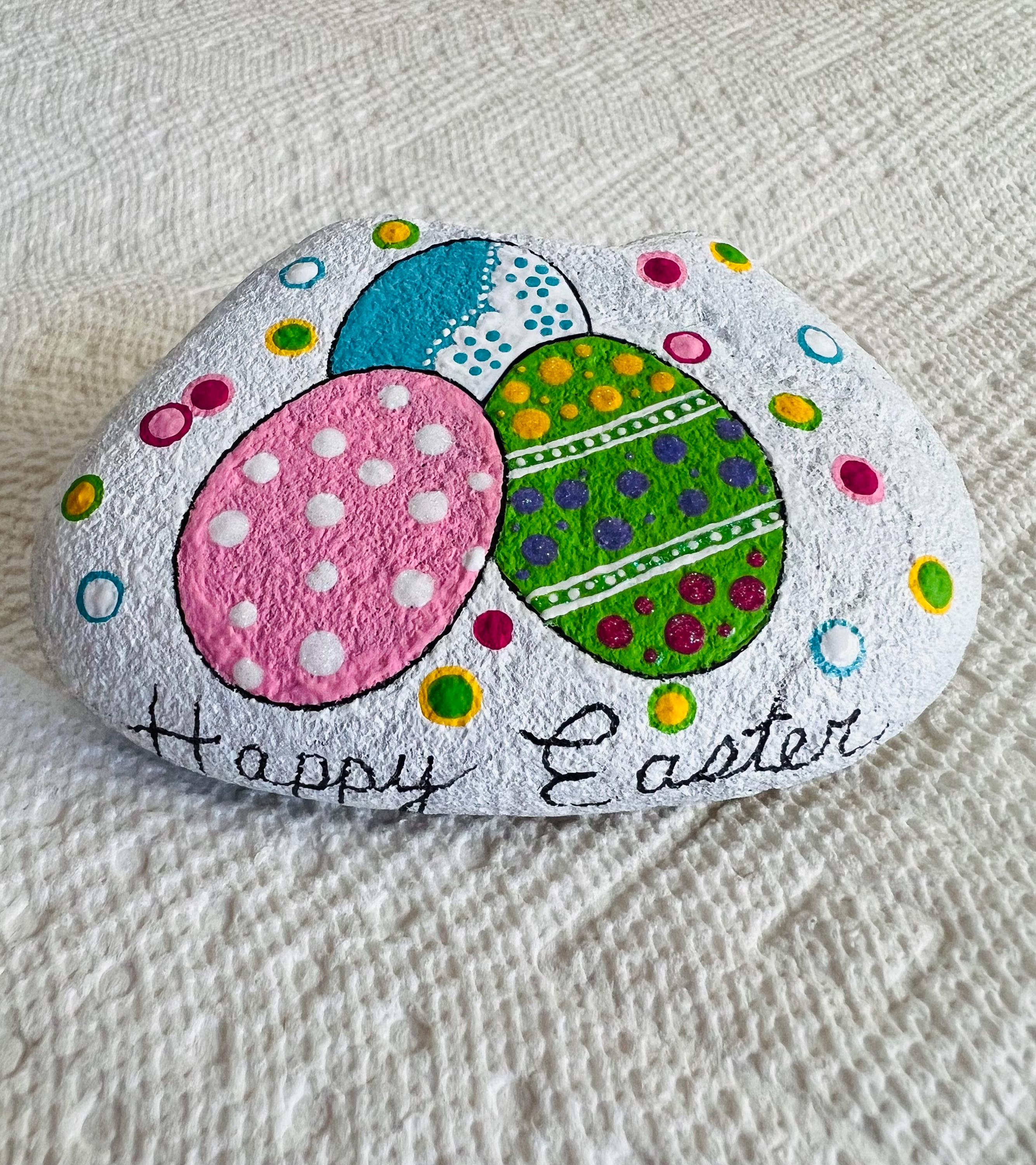 Easter Eggs Painted Rock - Etsy