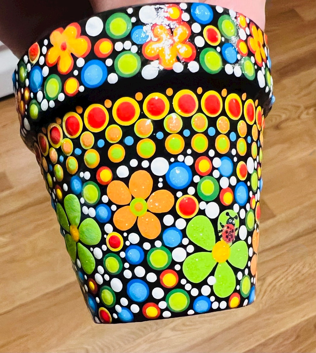 Dot Art Flower Pot - Etsy
