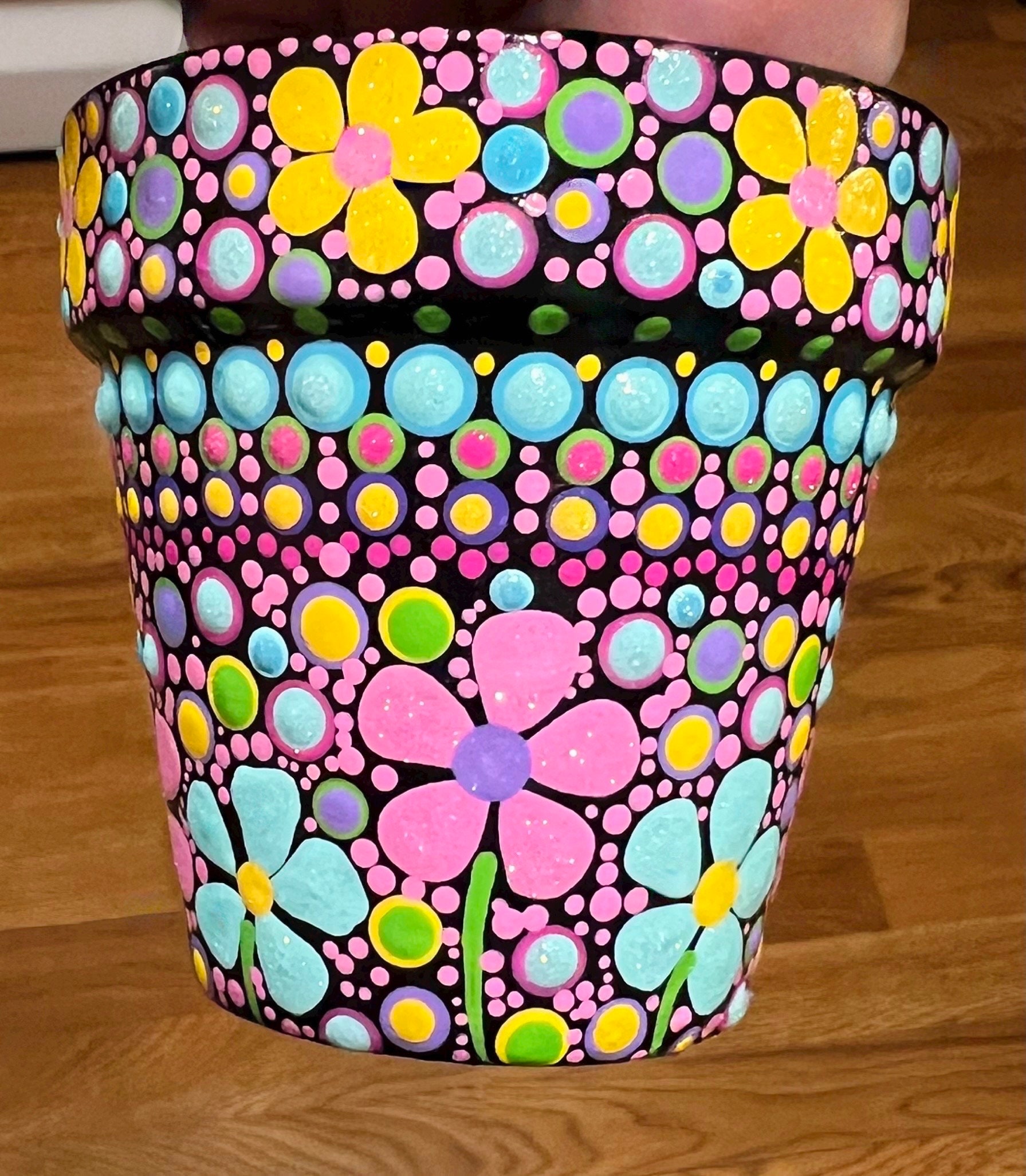Dot Art Flower Pot - Etsy