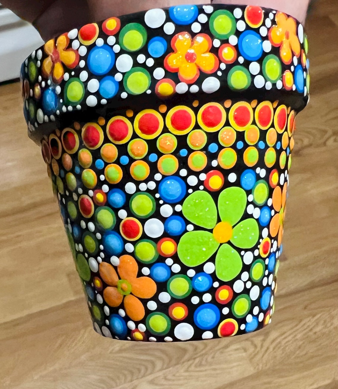 Dot Art Flower Pot - Etsy