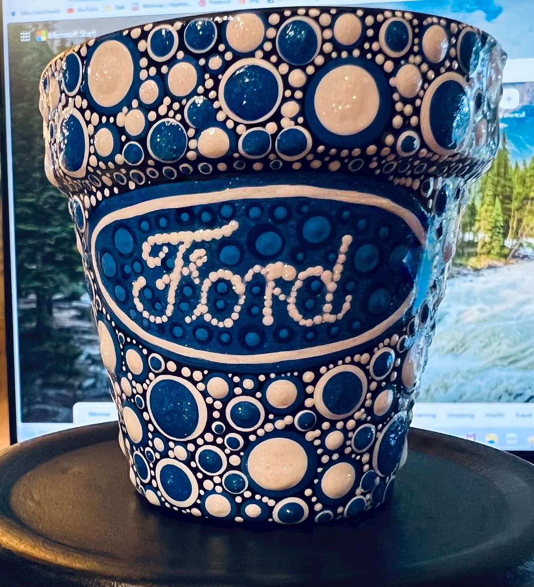 Ford Dot Art Flower Pot - Etsy