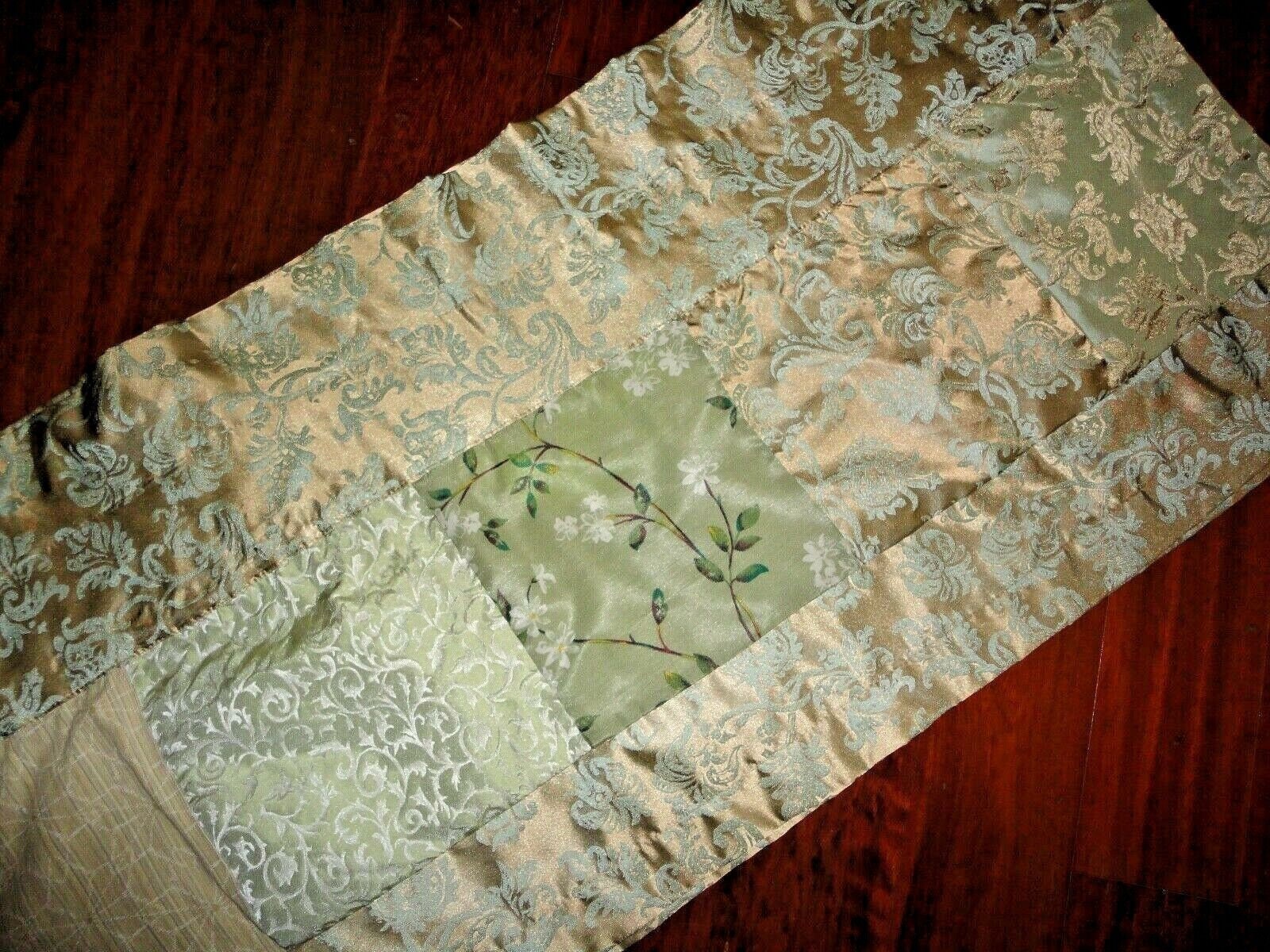 Set of 3 CROSCILL Curtain Valances Rod Pocket Green and Gold - Etsy