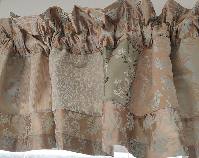 Croscill Austrian Gold Jacquard Curtains: 6 Panels & 2 Waterfall ...