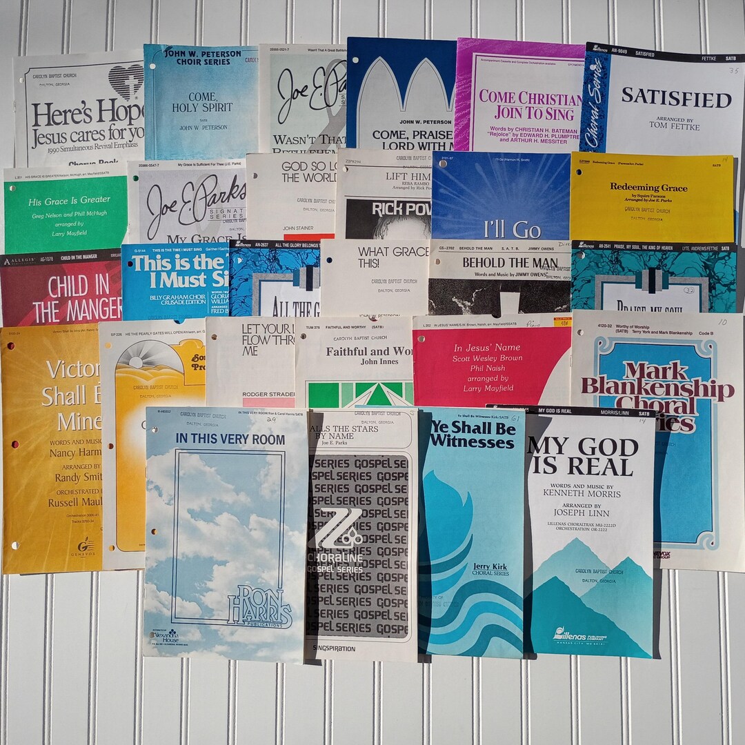 LOT OF 22 Pieces Southern Gospel Sheet Music Church Choir Songs SATB ...
