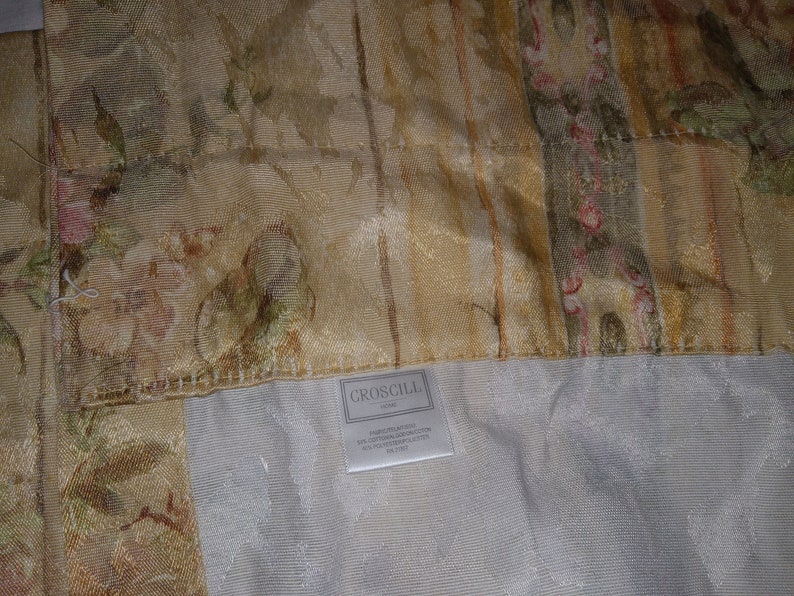 Vintage 3 Piece Croscill Curtain Valance Set Agate Beige Pink Floral ...