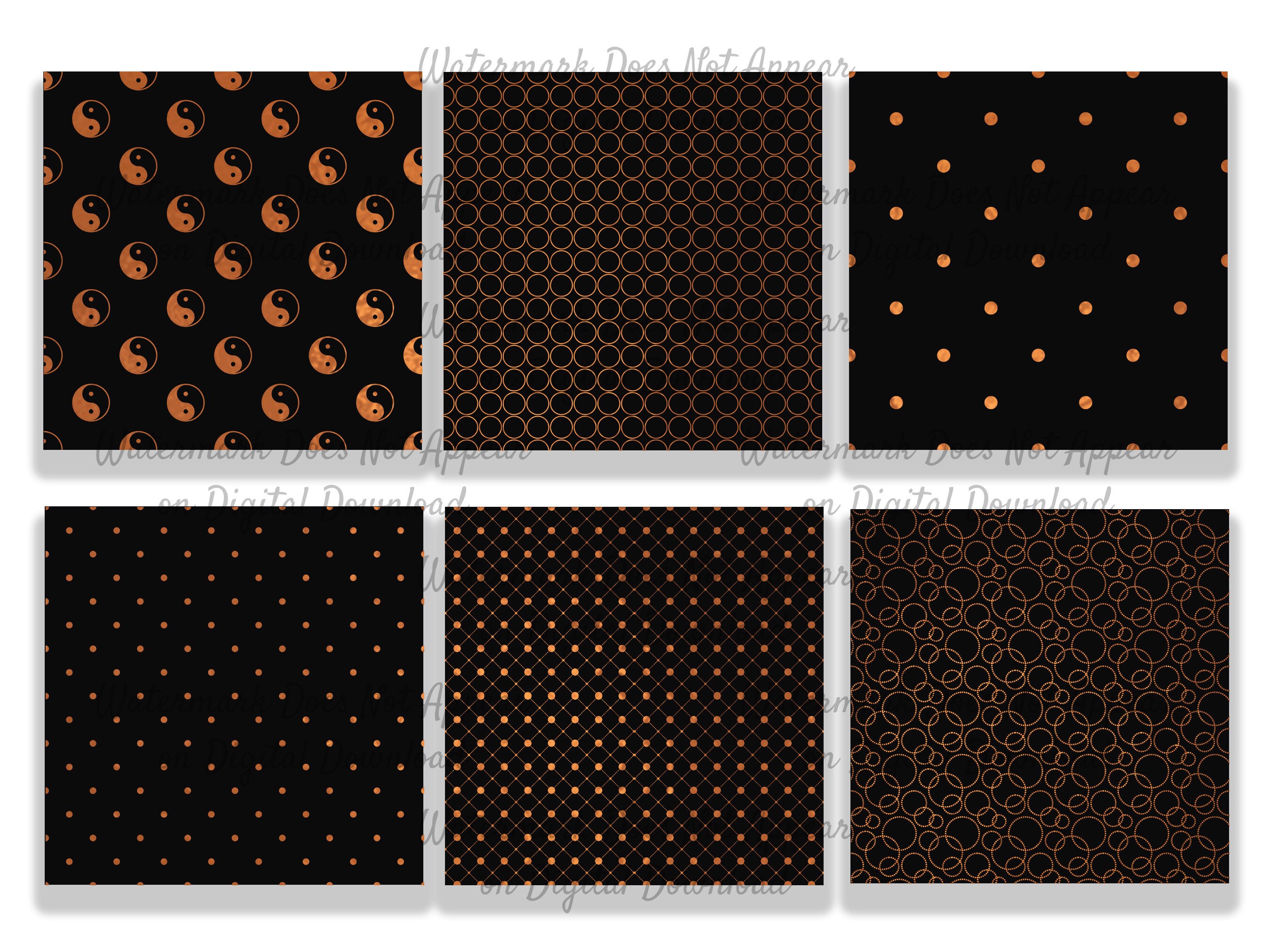 24 Copper Black Digital Paper, Copper Metallic, Seamless Metal Designs ...