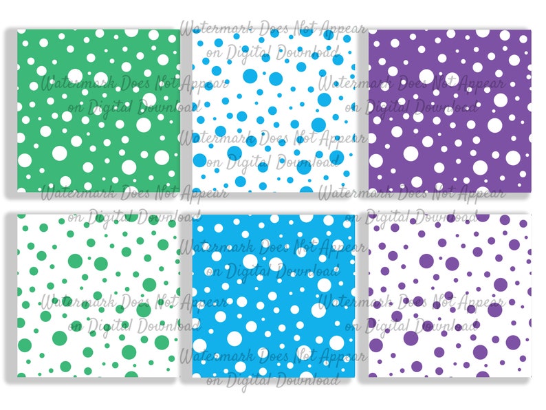 Bright Colorful Dots Digital Set, 24 JPGS, Seamless, Birthday Party ...
