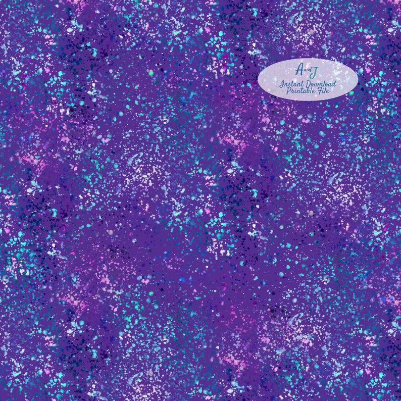 Paint Splatter Seamless Pattern, Blue Purple Pink Digital Design ...