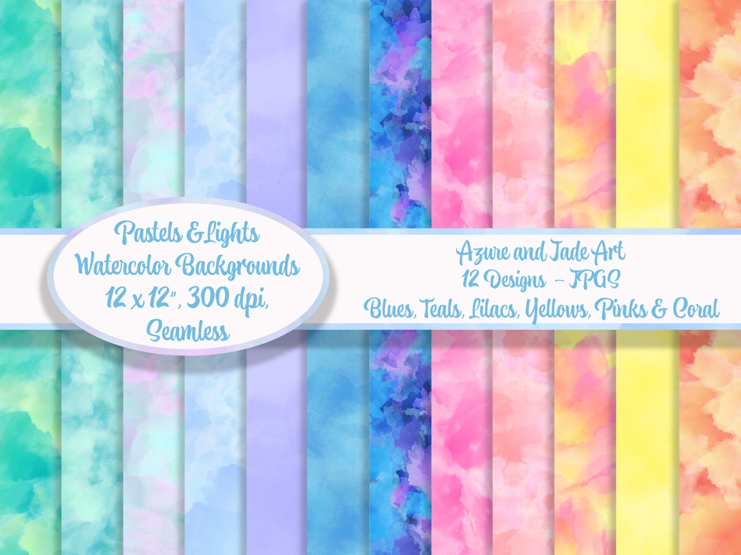 Pastel Watercolor Background Digital Papers | 12 High-resolution ...