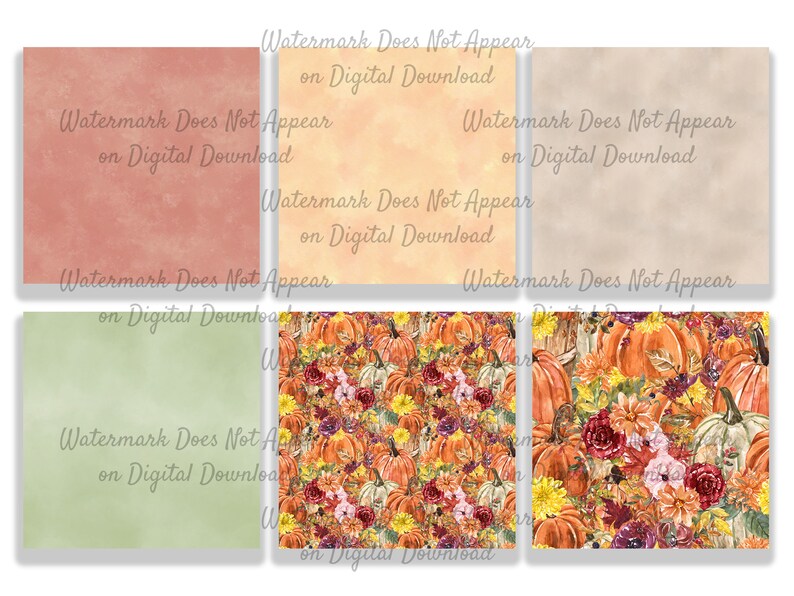 Fall Backgrounds & Pumpkin Designs | Digital Papers, Prints, Watercolor ...