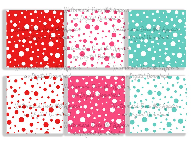 Bright Colorful Dots Digital Set, 24 JPGS, Seamless, Birthday Party ...