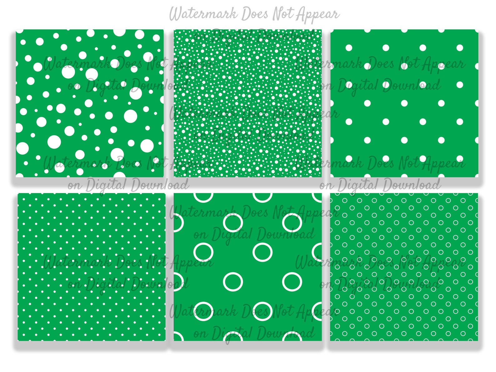 24 Green and White Polka Dot Patterns, Polka Dots Digital Paper, Green ...