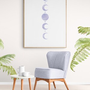 Moon Phases Minimalist Print - Digital Download - Celestial Watercolor ...