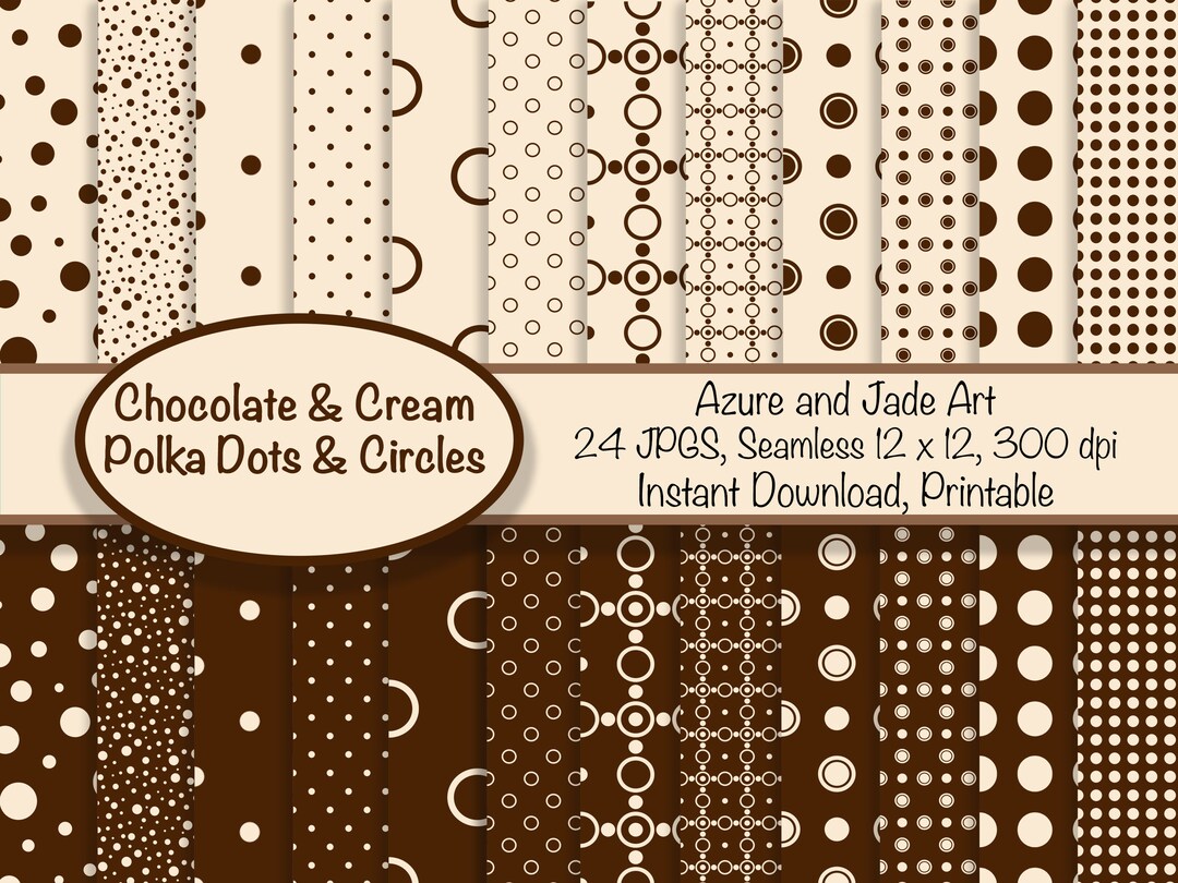 Chocolate Brown & Cream Polka Dot Paper Pack | Brown Circles and Dots ...