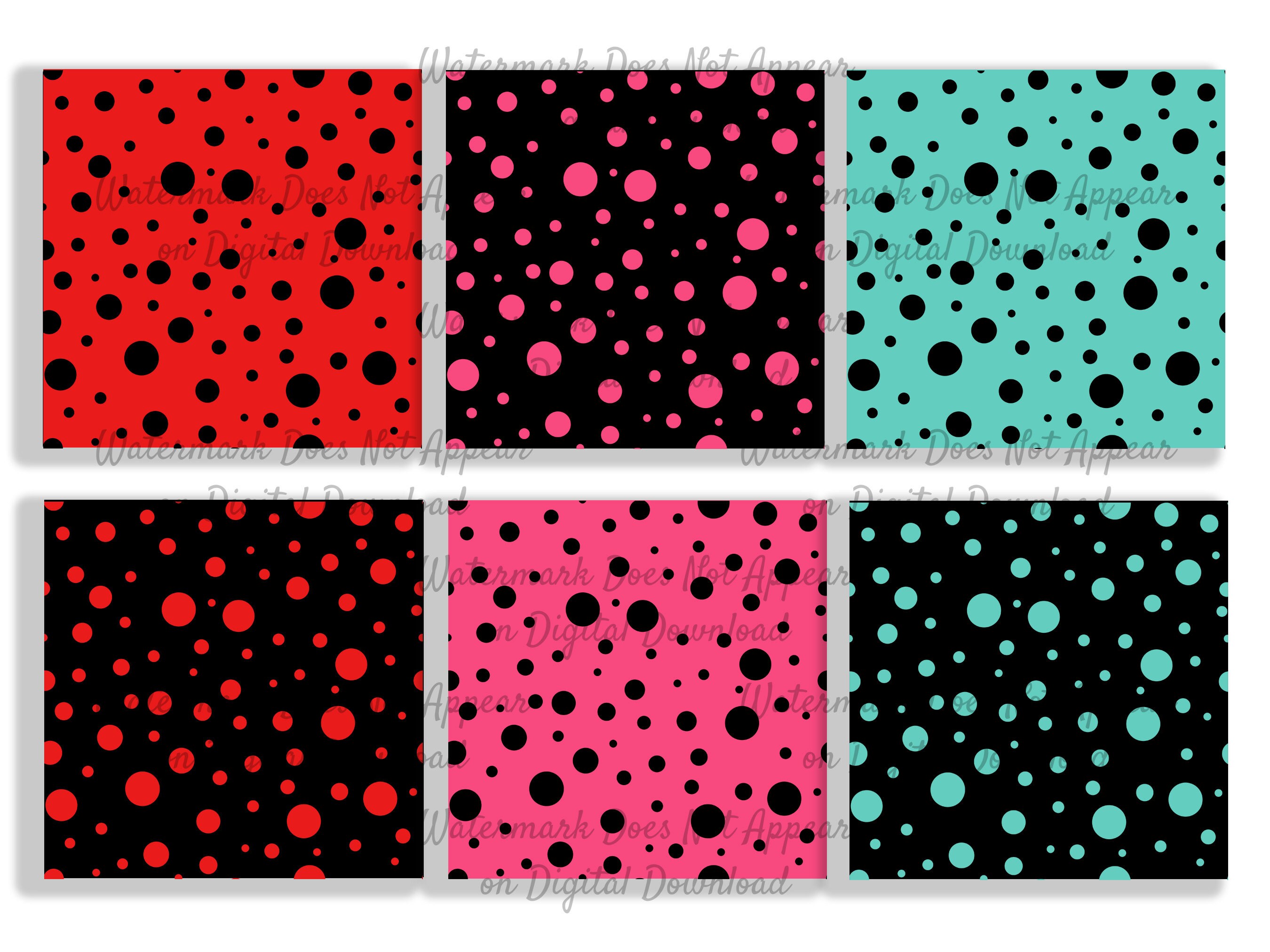Bright Colorful Dots Digital Set, 24 JPGS, Seamless, Birthday Party ...