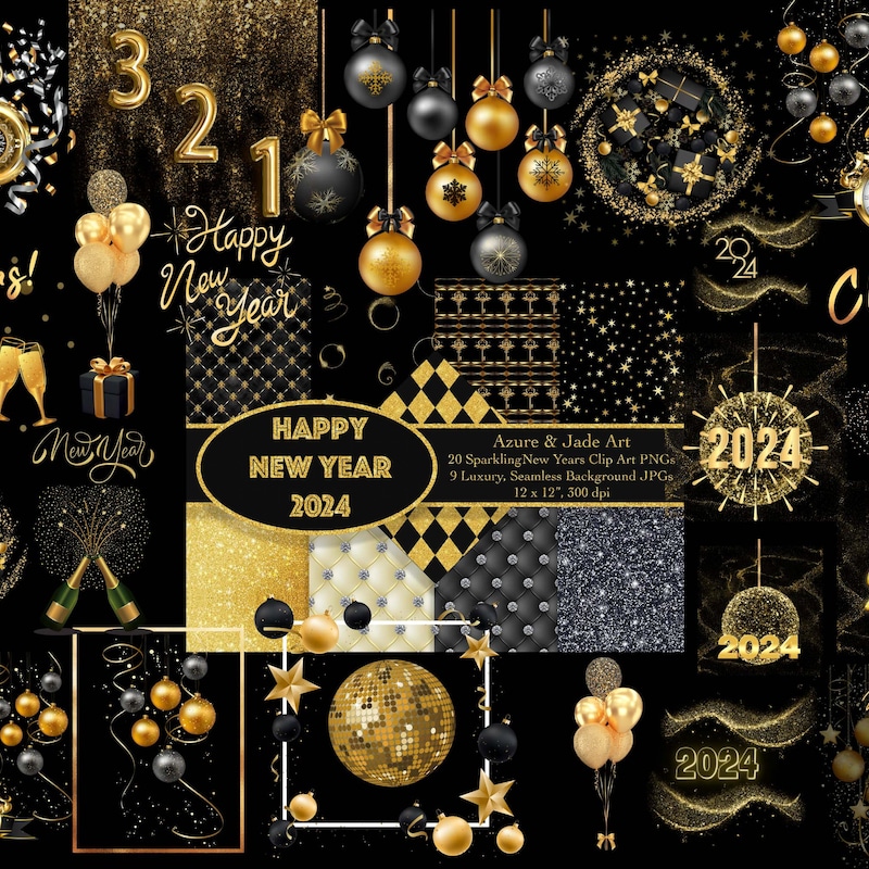 New Year Clip Art - Etsy