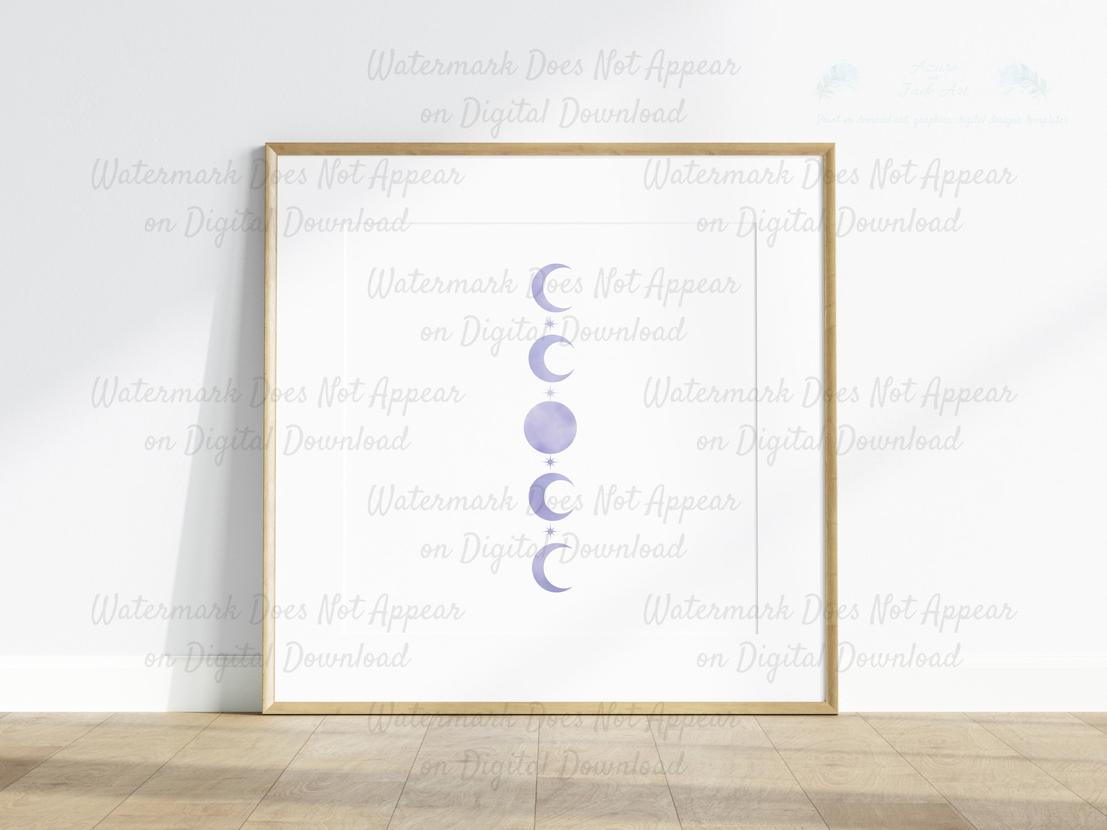 Moon Phases Minimalist Print - Digital Download - Celestial Watercolor ...