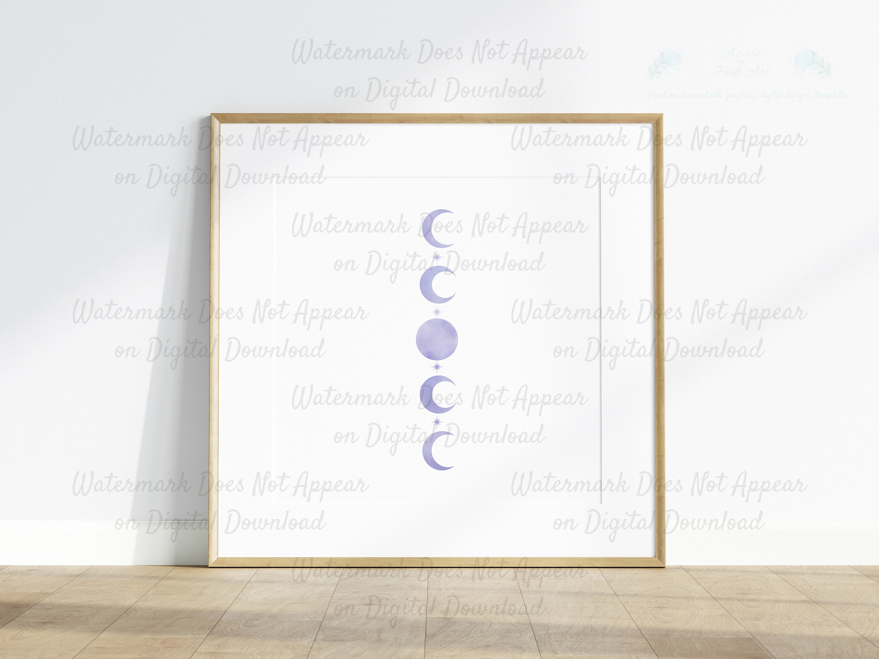 Moon Phases Minimalist Print - Digital Download - Celestial Watercolor ...