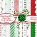 24-pack Christmas Digital Paper Set - Festive Red, Green, and White ...