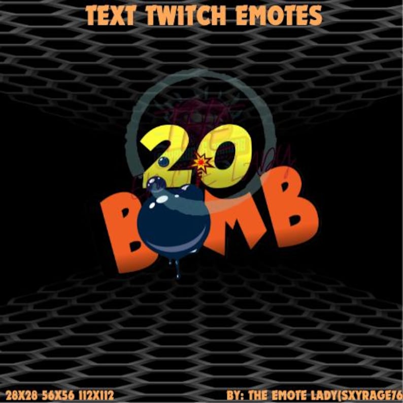 TEXT TWITCH EMOTE 20 Bomb - Etsy