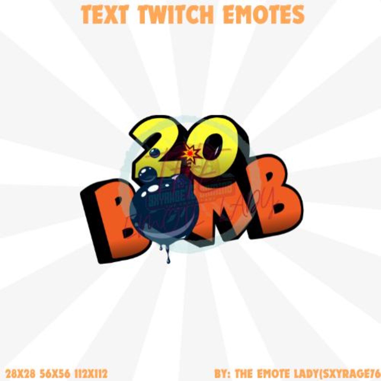 TEXT TWITCH EMOTE 20 Bomb - Etsy
