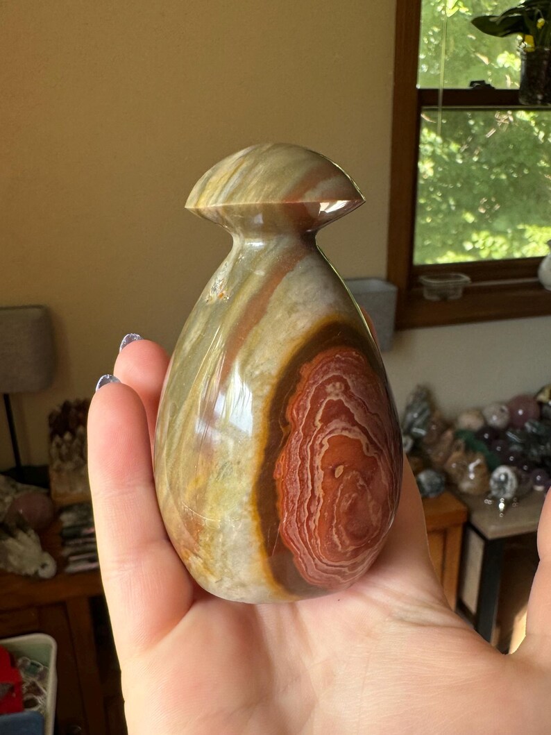 Crystal Mushroom Carvings, Orca Agate Mushroom, Polychrome Jasper ...