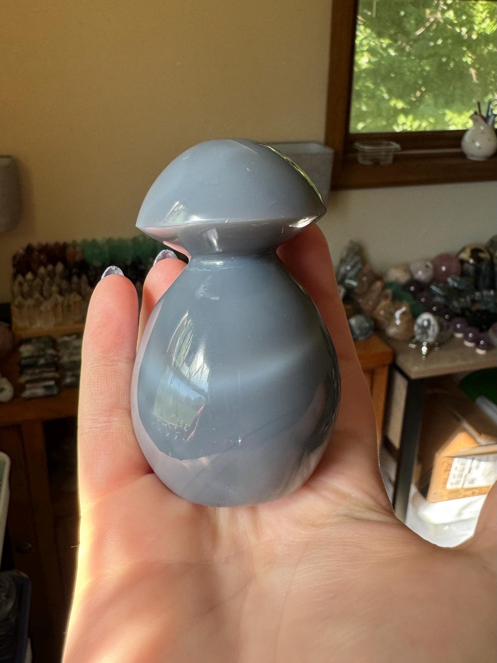 Crystal Mushroom Carvings, Orca Agate Mushroom, Polychrome Jasper ...