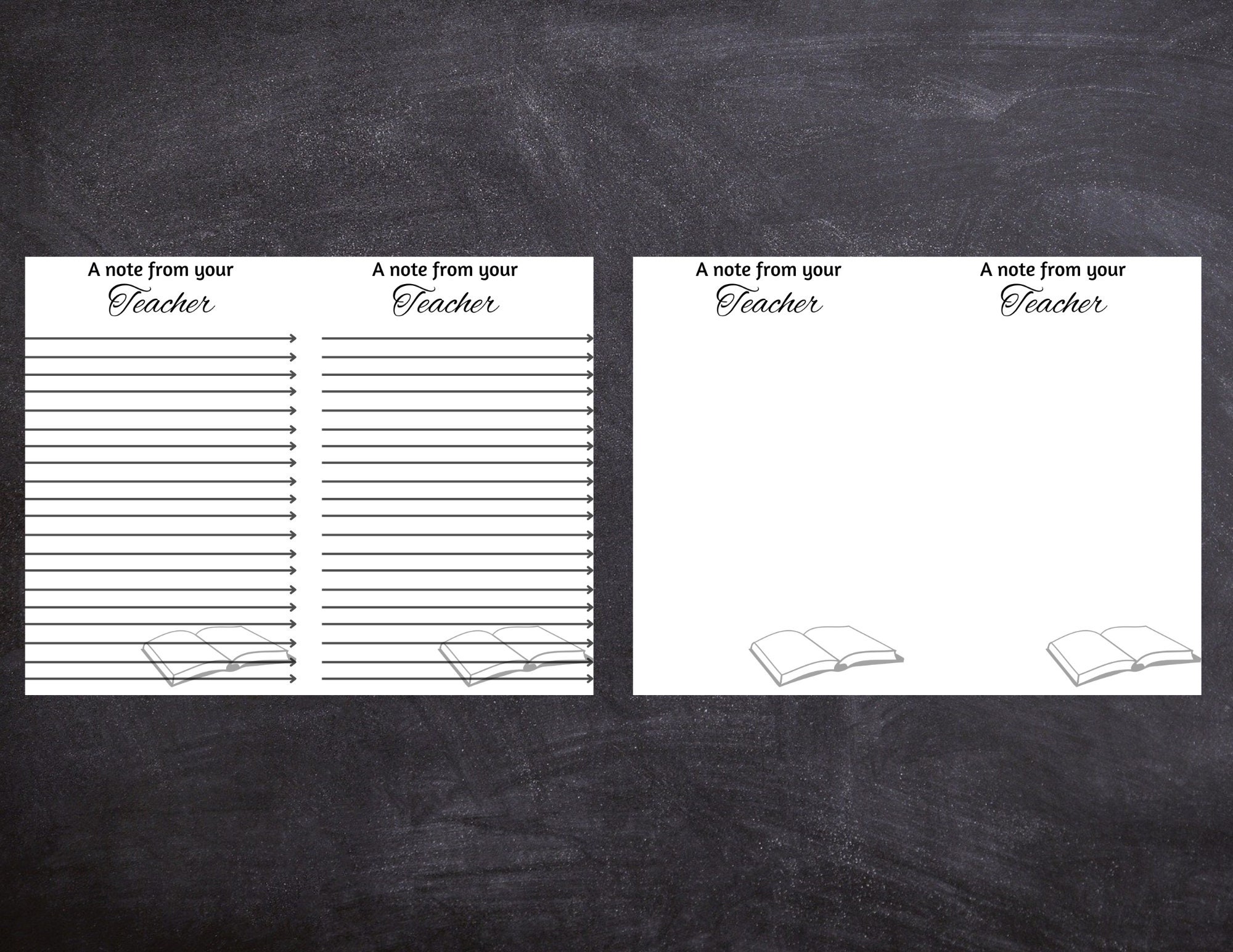 Teacher Half Page Landscape Printable Stationary 8.5x11/instant ...