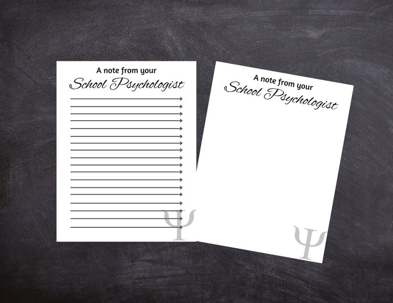 School Psychologist Printable Stationary 8.5x11/instant Download - Etsy