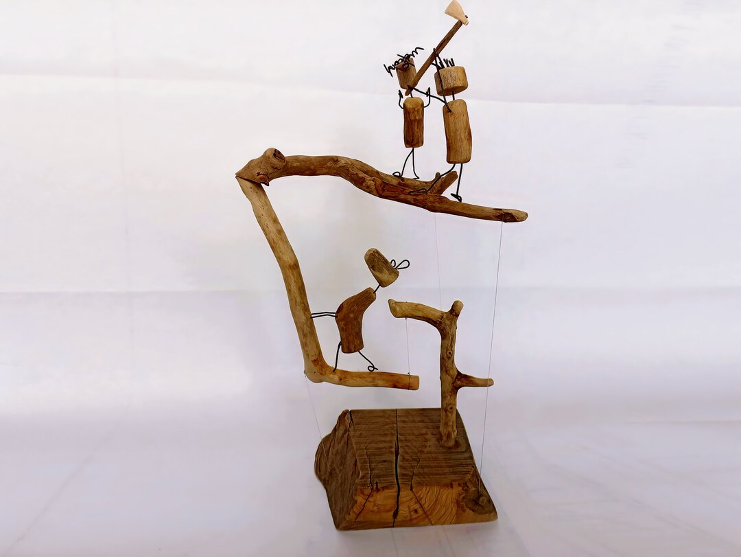 A Very Special and Interesting Gift. Wooden Figures in the Air ...