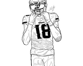 Justin Jefferson Griddy Digital Print - Etsy