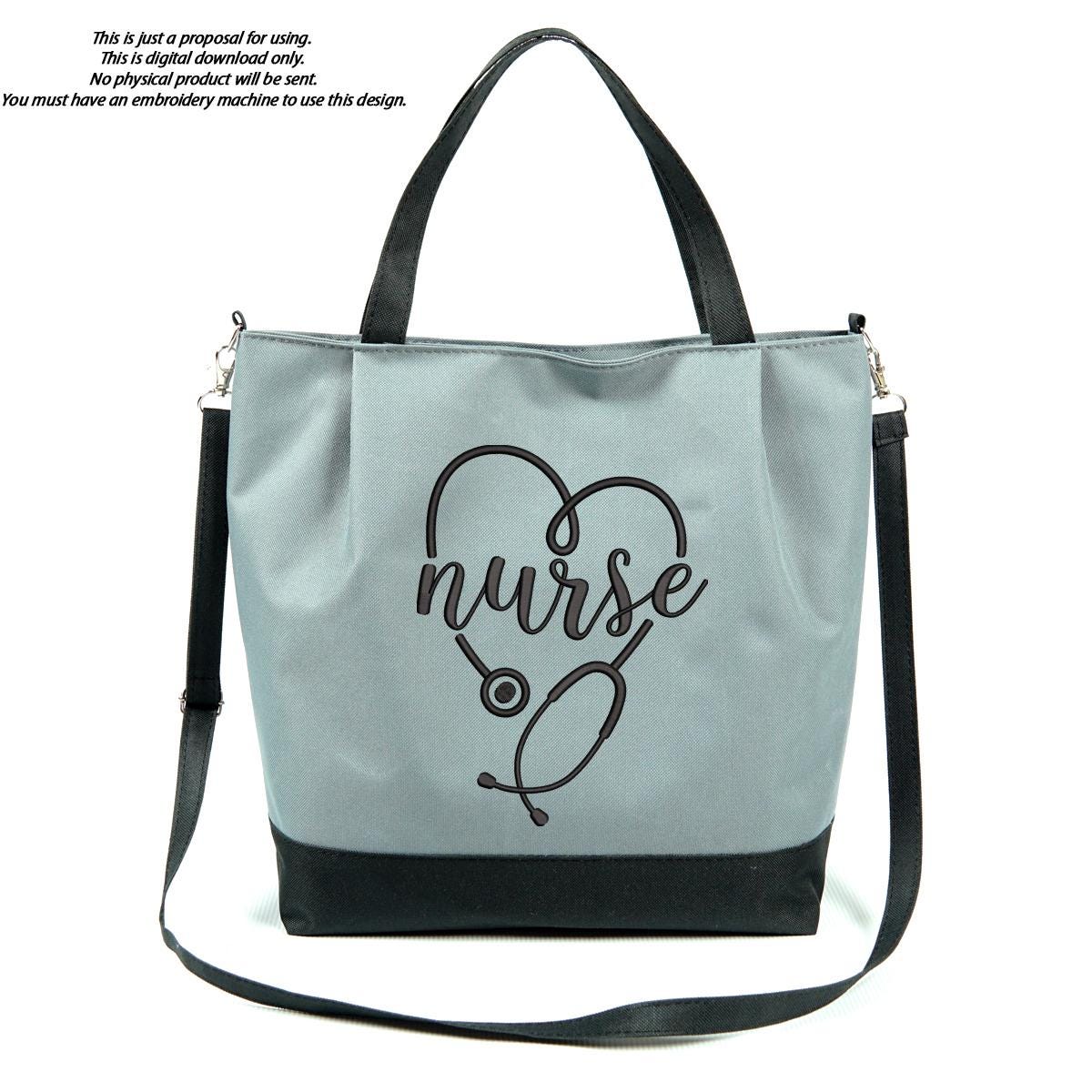 Nurse Embroidery Design, Heart Stethoscope Embroidery File, 4 Sizes ...