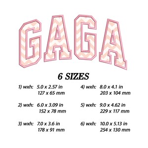 Curved Gaga Applique Embroidery Design, Arched Outline Pattern, 6 Sizes ...