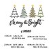 Christmas Trees Machine Embroidery Design, Merry & Bright Embroidery ...