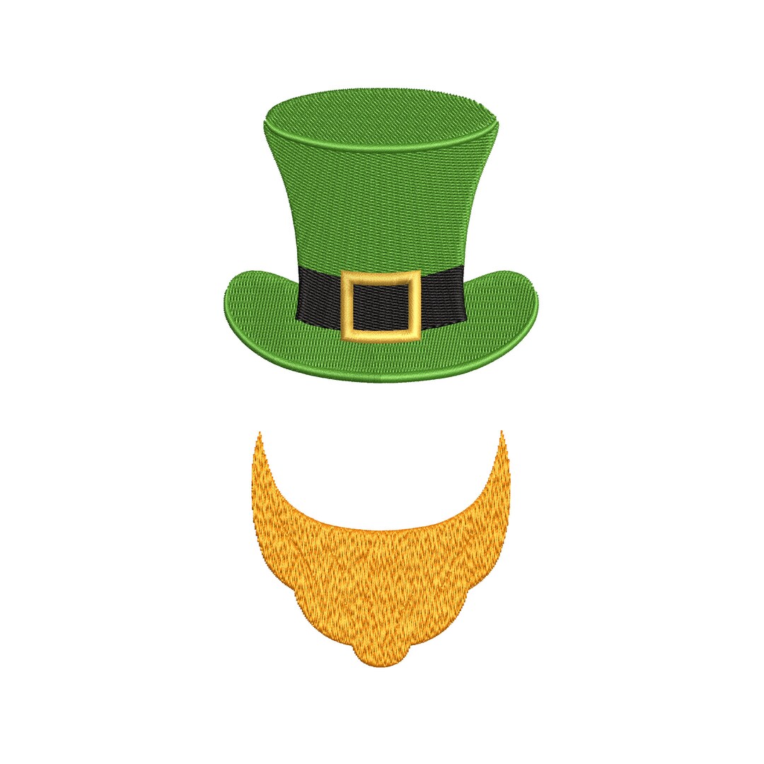 Leprechaun Beard Hat Machine Embroidery Design, St Patricks Day ...