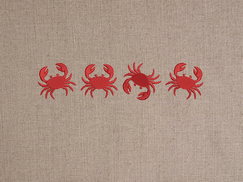 Red Crab Embroidery Design, Coastal Nautical Machine Embroidery File, 4 ...